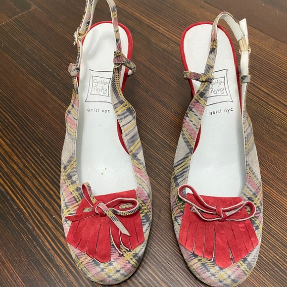 Cynthia Rowley | Shoes | Cynthia Rowley Plaid Slingback Kitten Heels ...